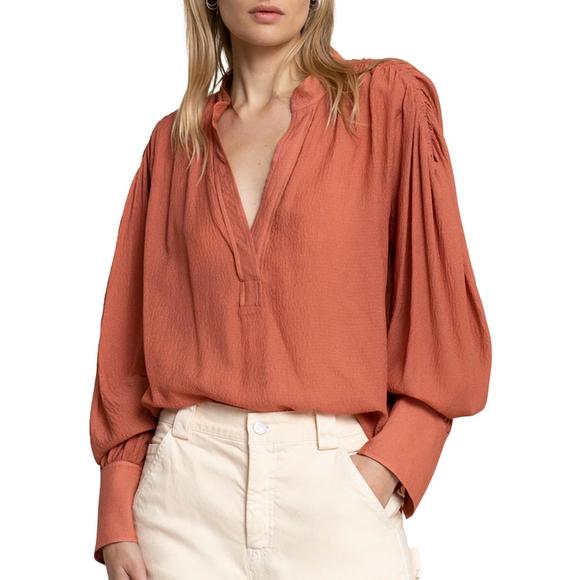 A.L.C. | Tops | New Alc Blake Chiffon Top In Russet | Poshmark